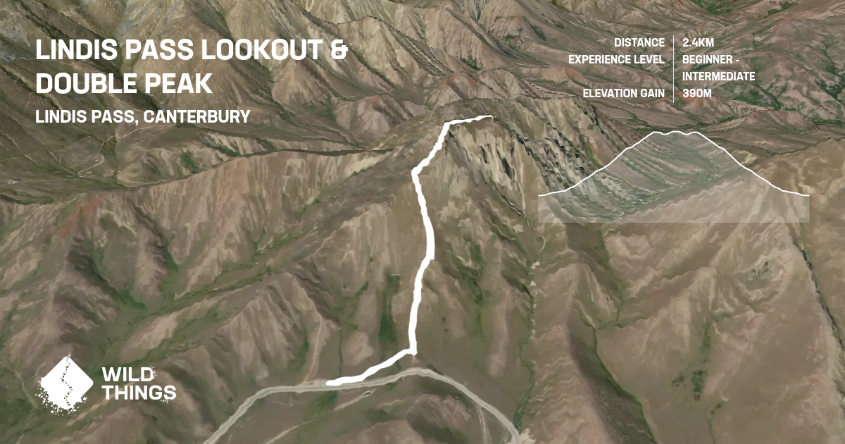 Lindis Pass Lookout & Double Peak, Canterbury, New Zealand - Trail ...