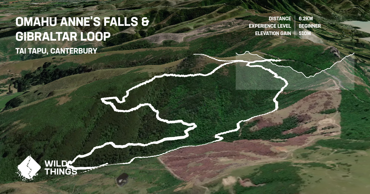 Omahu Anne's Falls & Gibraltar Loop, Canterbury, New Zealand - Trail ...